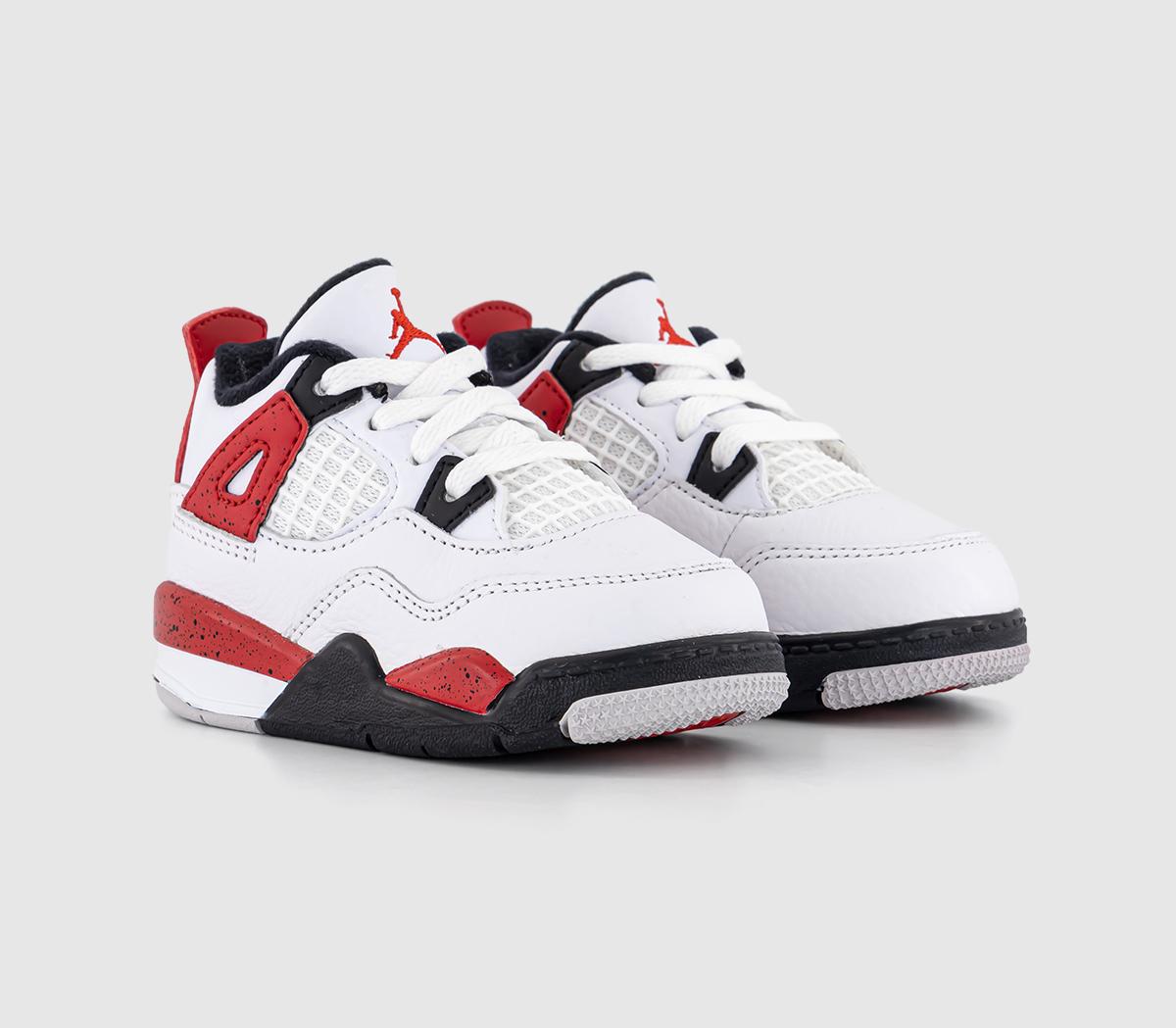 Jordan Jordan 4 Retro Toddler Trainers White Fire Red Black Nautral ...