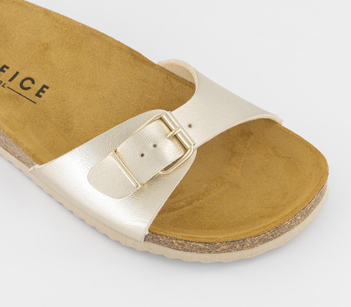 OFFICE Savannah Single Slide Footbeds Gold - Flat Shoes for Women