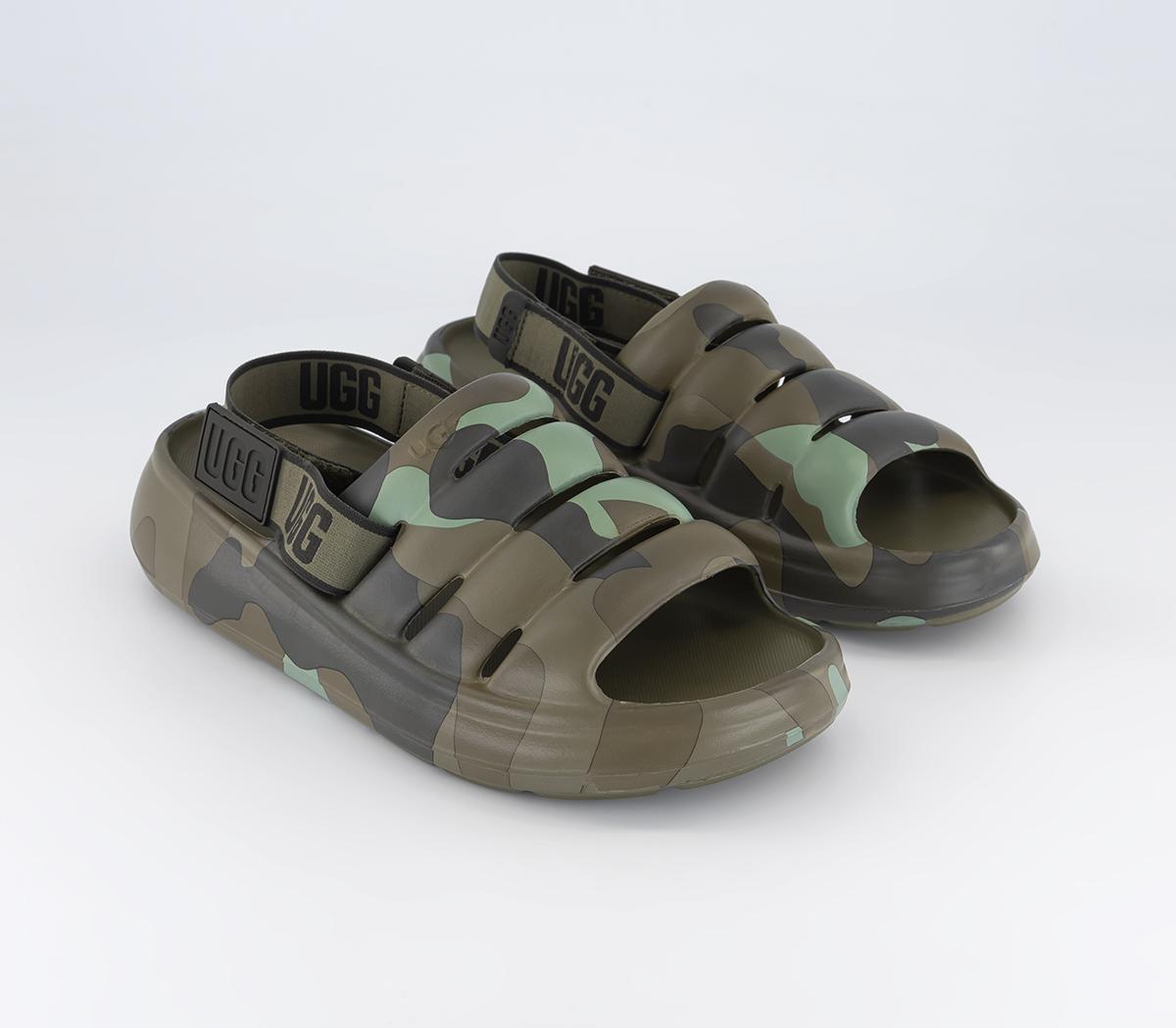 UGG Sport Yeah Camopop Sliders Moss Green - Men’s Sandals