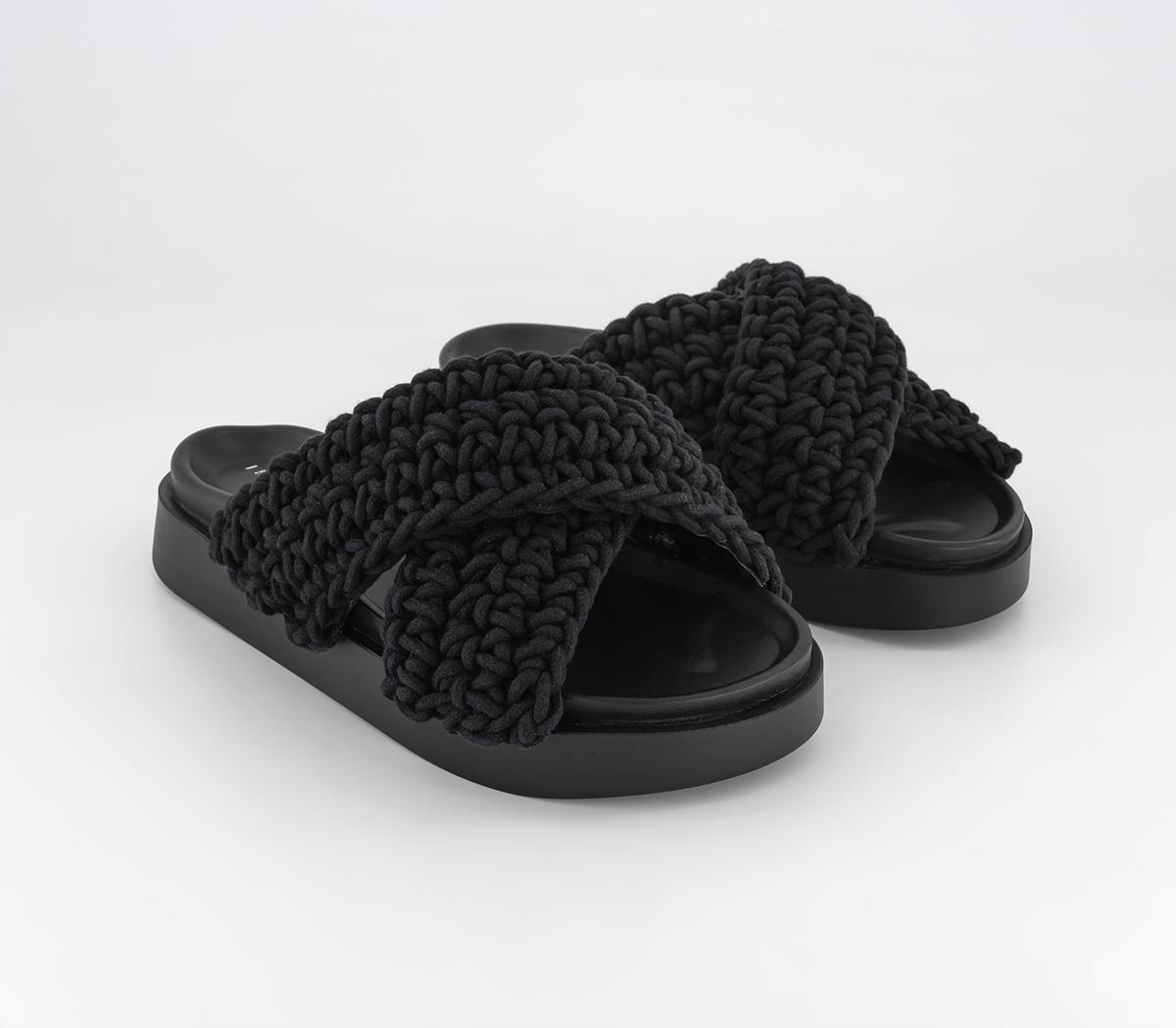 INUIKII Woven Sliders Black - Women’s Sliders