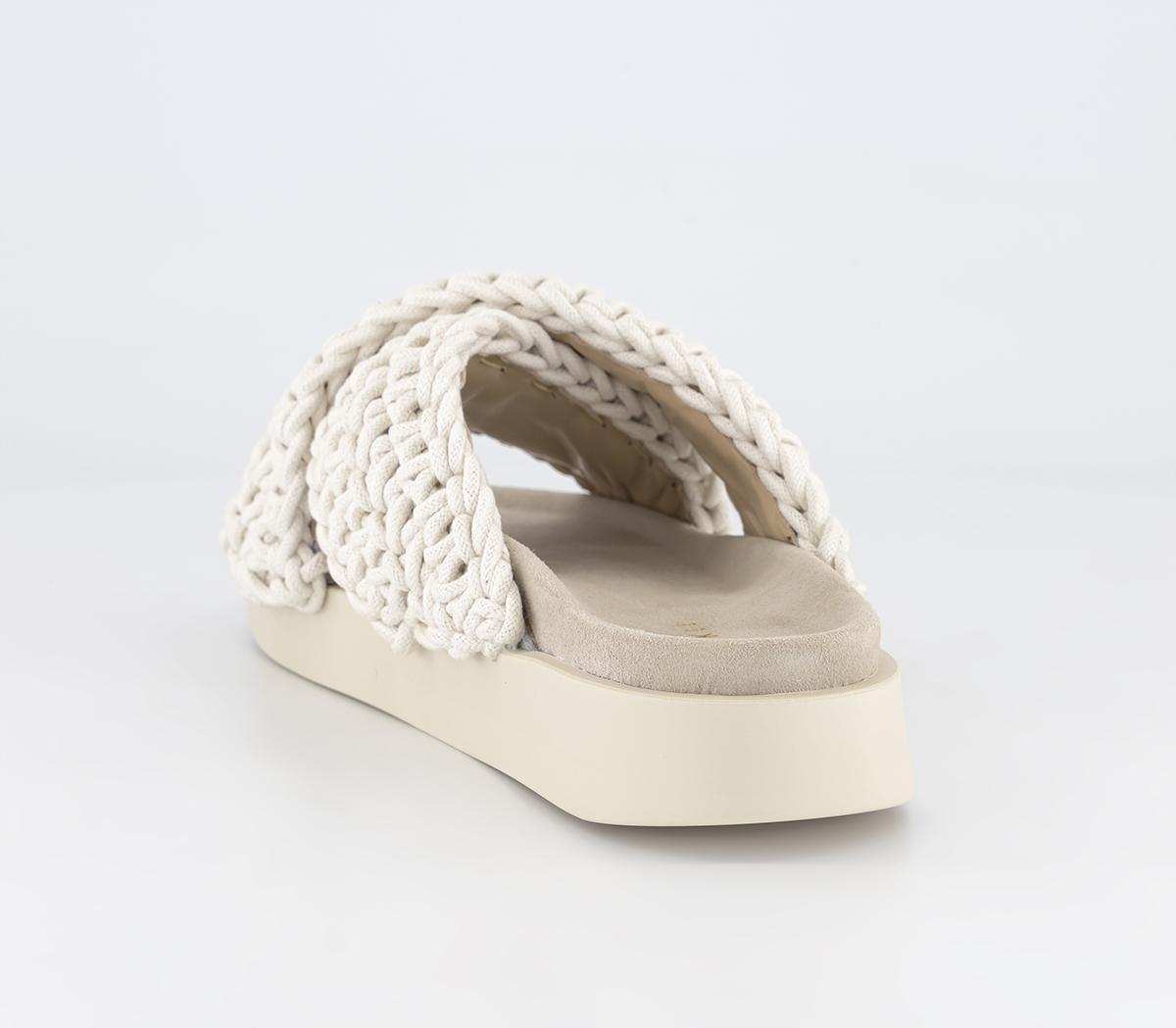 INUIKII Woven Sliders White - Women’s Sliders