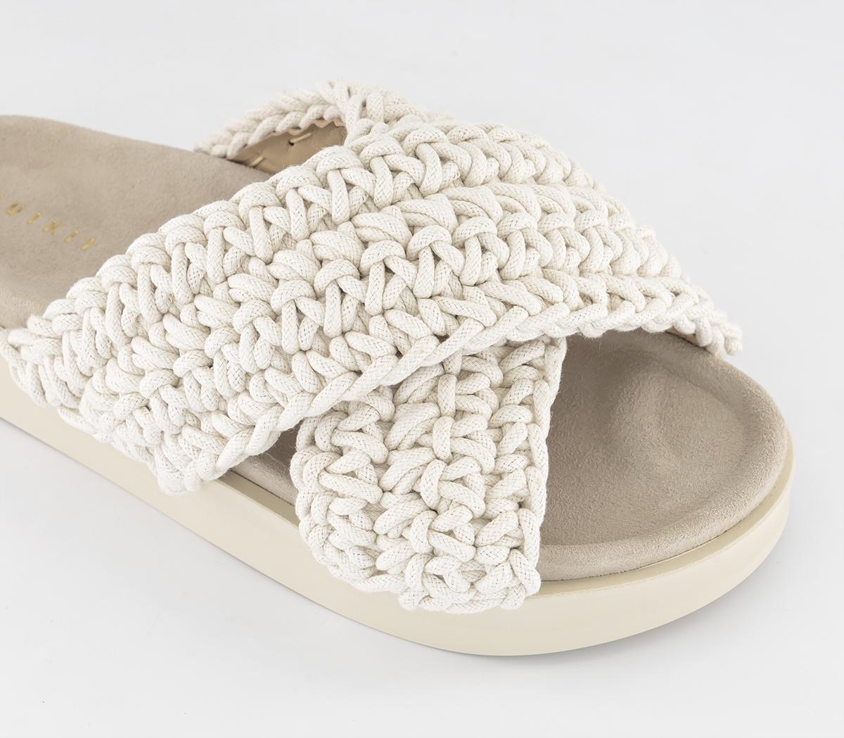 INUIKII Woven Sliders White - Women’s Sliders