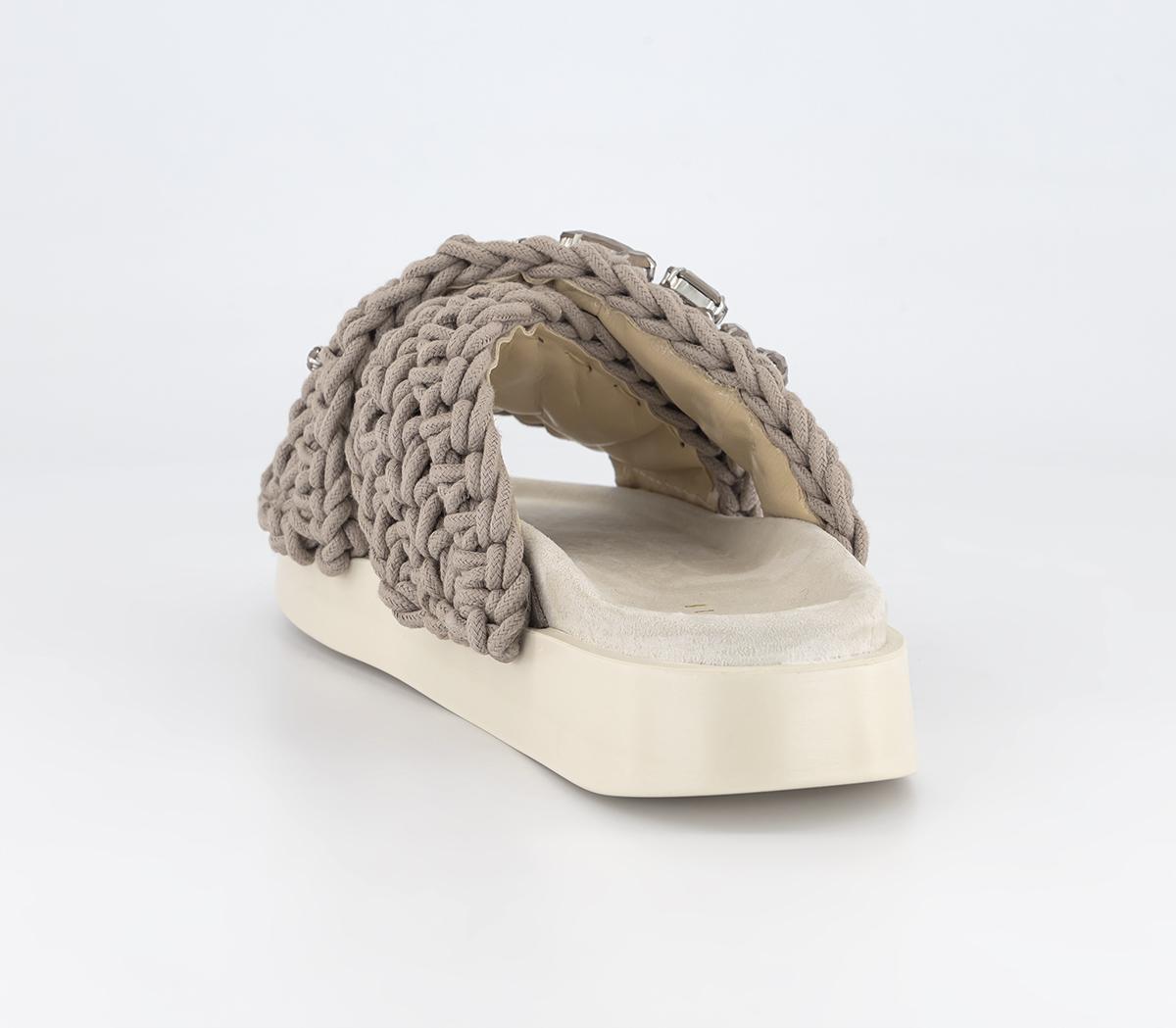 INUIKII Woven Stone Sliders Taupe - Women’s Sliders