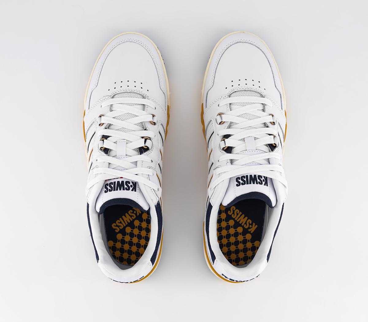K-Swiss Si-18 Rival Trainers Brilliant White Navy Honey Gold - Men's ...