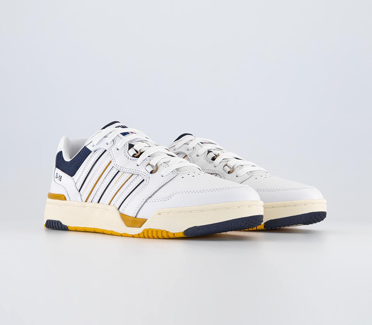 K-Swiss Si-18 Rival Trainers Brilliant White Navy Honey Gold - Men's ...