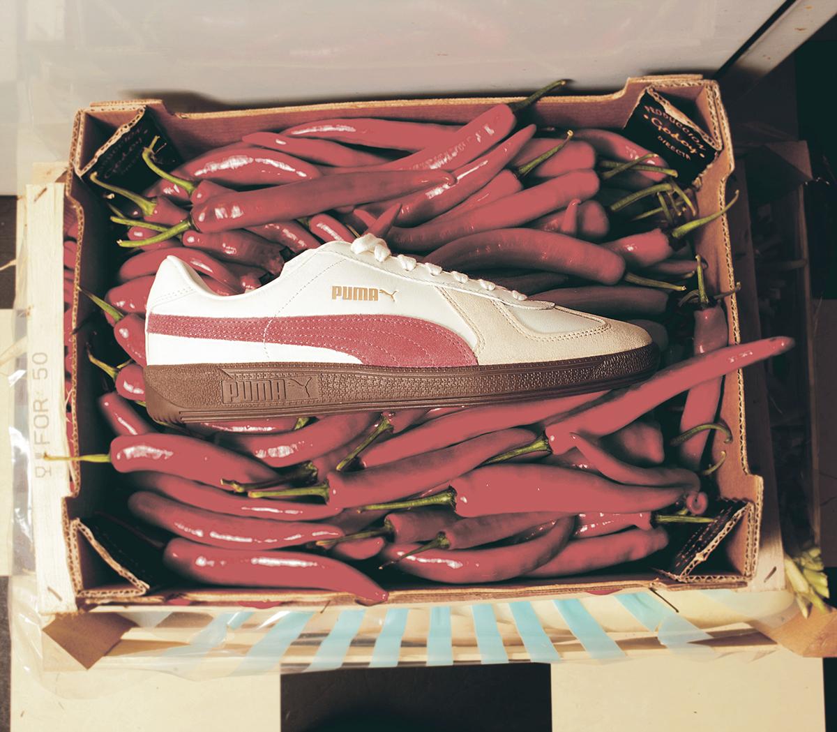 PUMA Puma Army Trainers Warm White Granola Astro Red - Unisex Sports