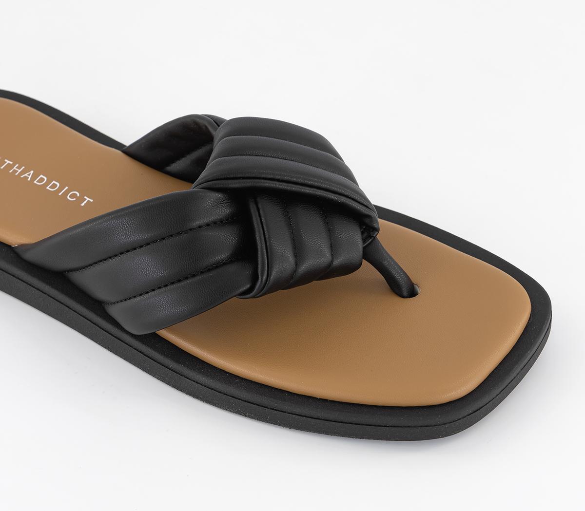 EARTHADDICT Saffron Toe Thong Sandals Black - Women’s Sandals