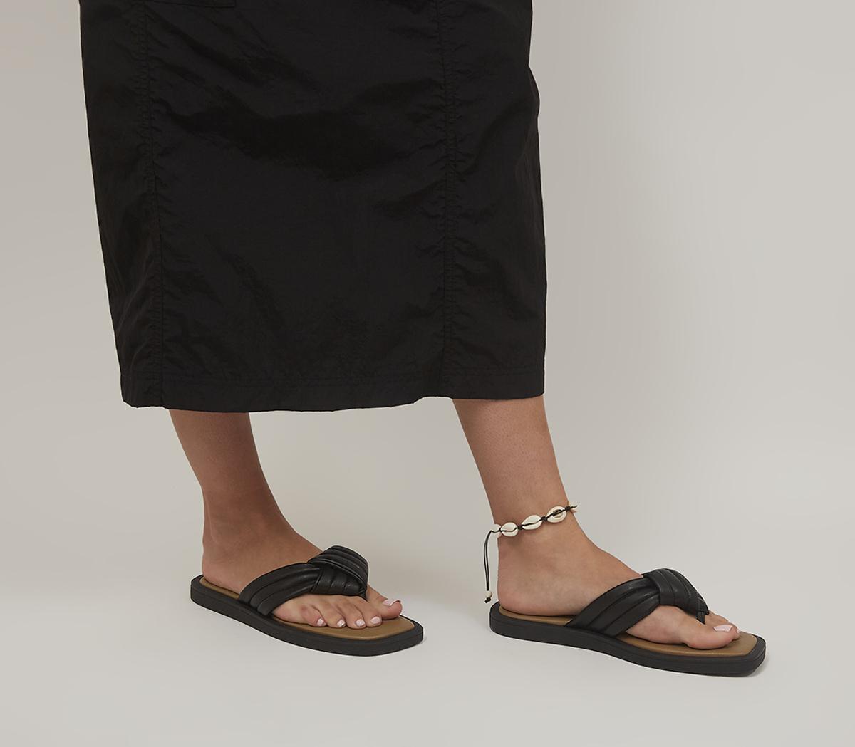 EARTHADDICT Saffron Toe Thong Sandals Black - Women’s Sandals