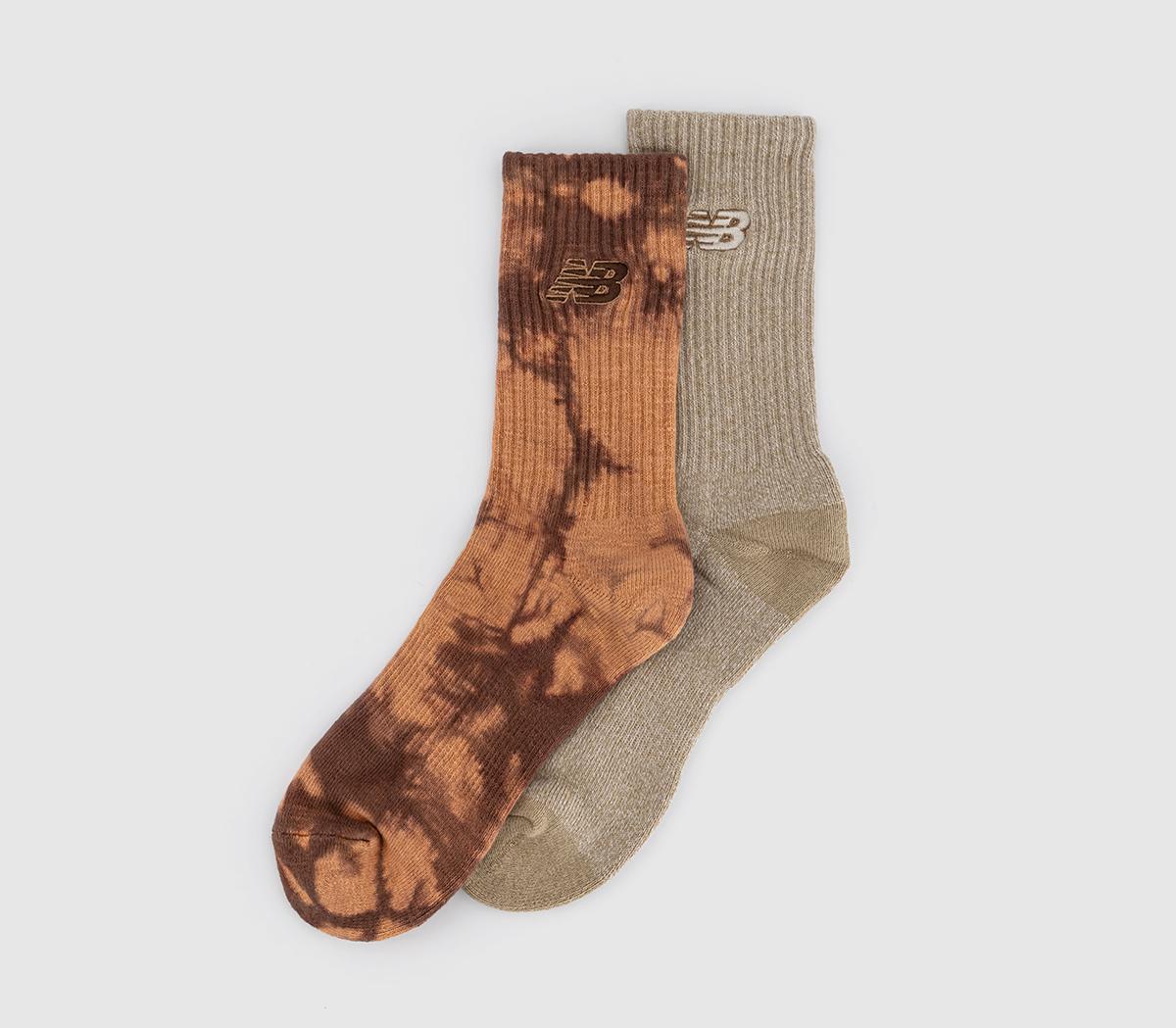 Click here for New Balance Socks Nb Tie Dye Midcalf Socks Brown M... prices