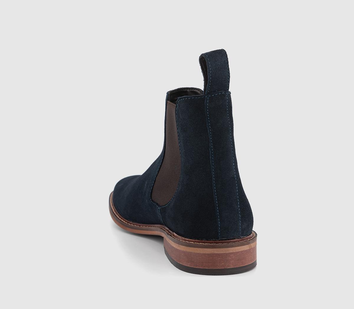 OFFICE Beacon Chelsea Boots Navy Suede - Men’s Boots