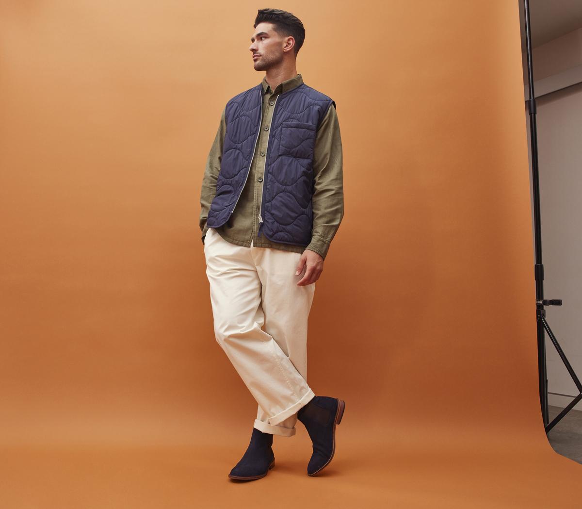OFFICE Beacon Chelsea Boots Navy Suede - Men’s Boots