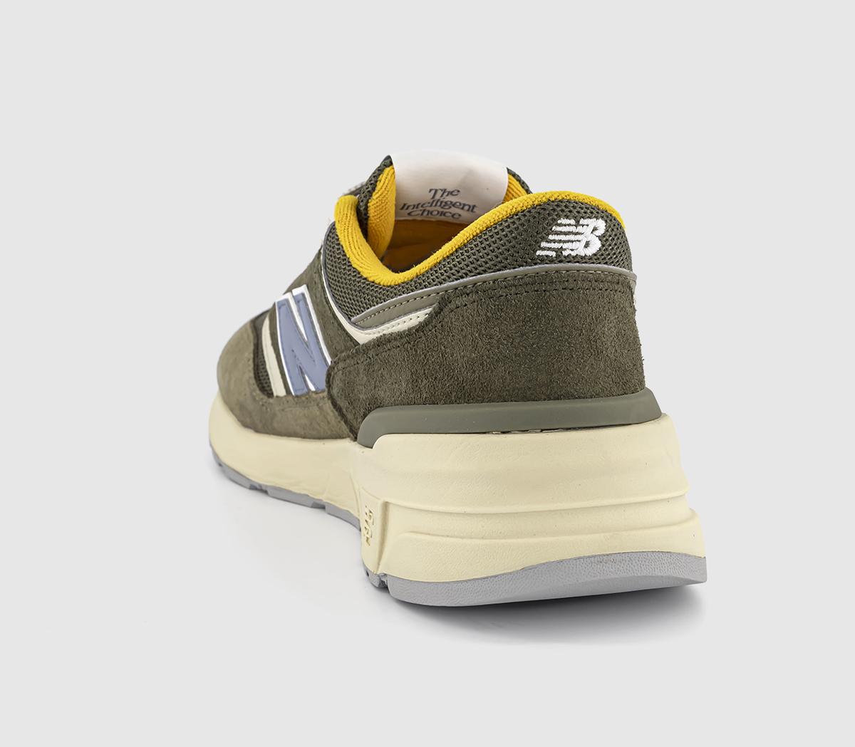 New Balance U997 Trainers Covert Green Cream Yellow - Men's Trainers