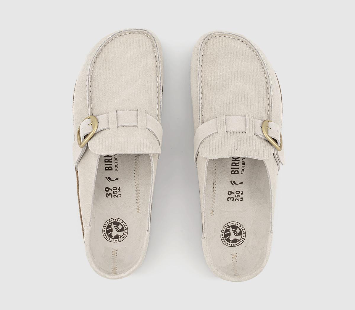 BIRKENSTOCK Buckley Shoes Textured Antique White - Slides & Sandals