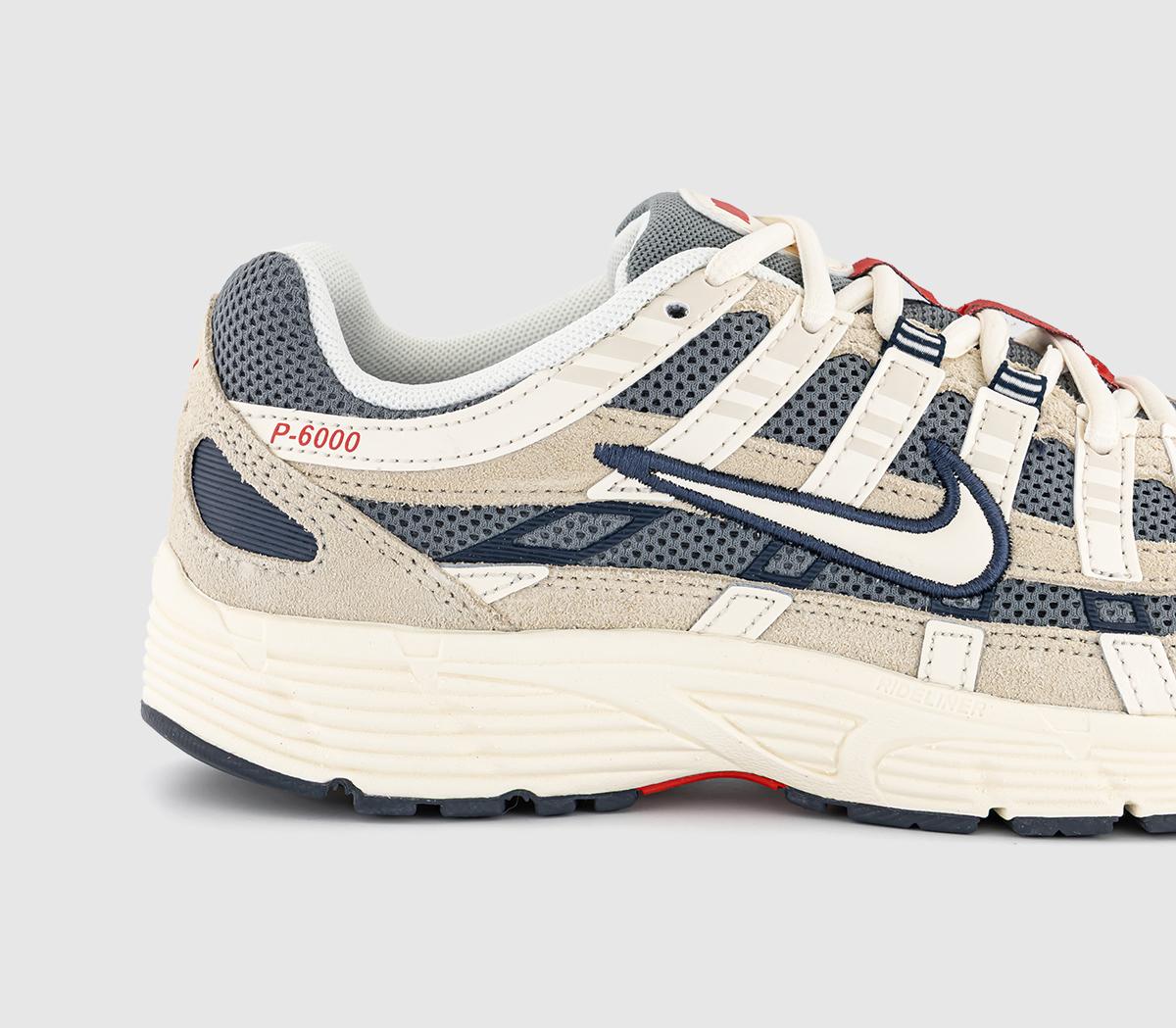 Nike P-6000 Trainers Light Khaki Pale Ivory Thunder Blue - Unisex Sports