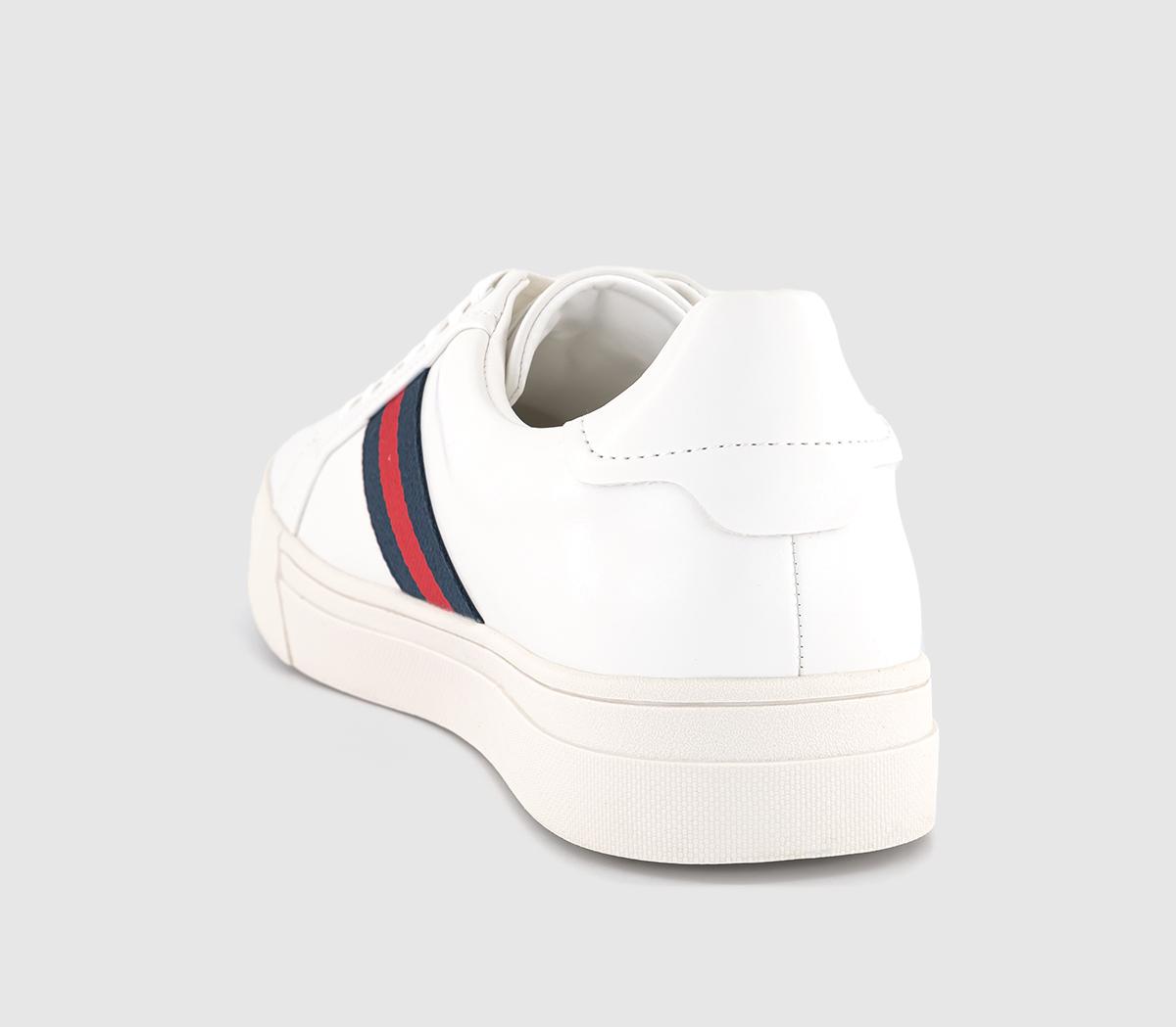OFFICE College Side Stripe Trainers White - Men's Casual Shoes