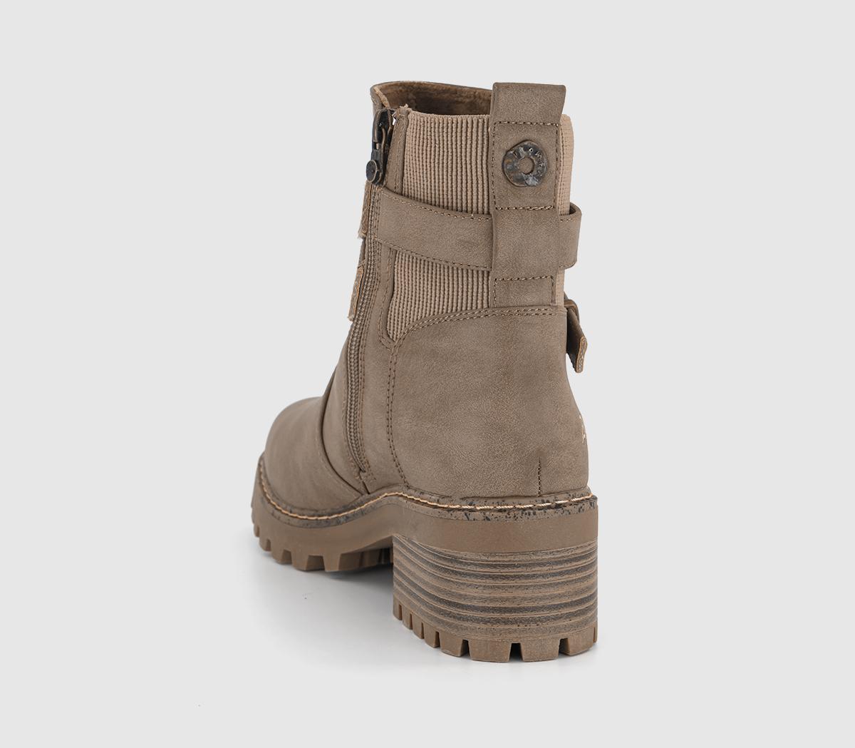 Blowfish Malibu Lifted Buckle Boots Almond Redwood - Women's Ankle Boots