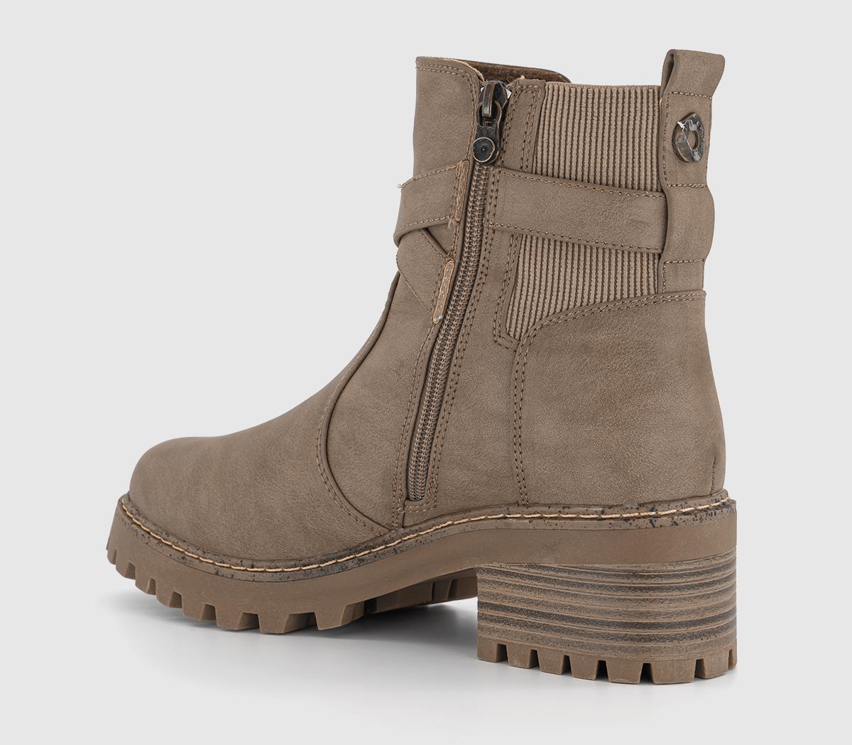 Blowfish Malibu Lifted Buckle Boots Almond Redwood - Women's Ankle Boots