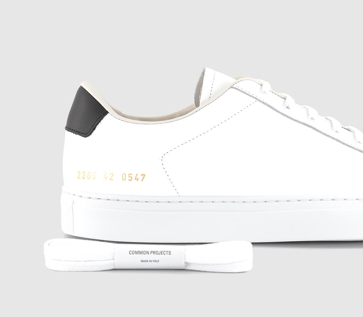 Common Projects Retro Classic Trainers White Black Leather - Men's Trainers