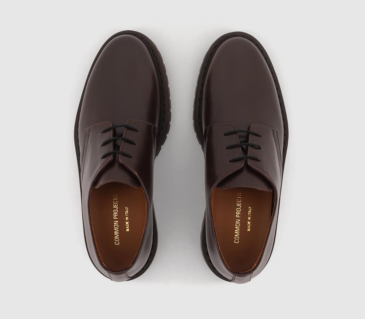 Common Projects Officers Derby Shoes Brown Leather - Men's Shoes & Trainers