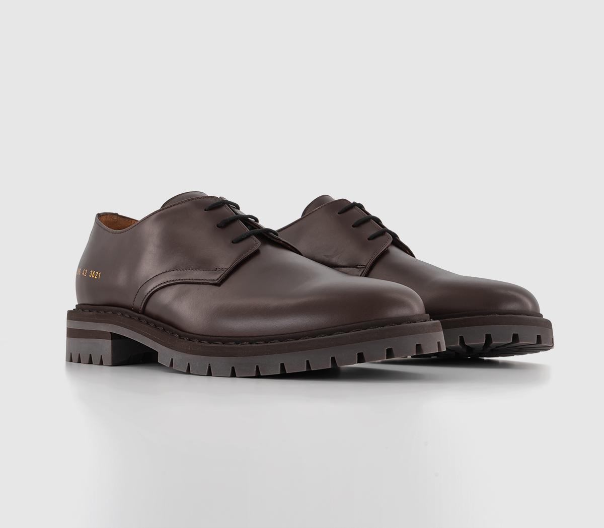 Common Projects Officers Derby Shoes Brown Leather - Men's Shoes & Trainers