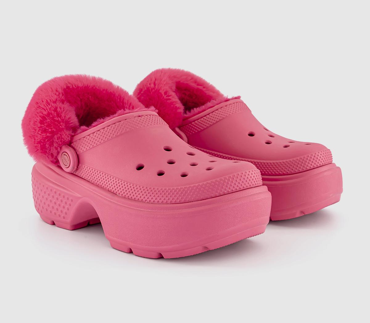 Crocs Stomp Lined Clogs Hyper Pink - Classic Lined Crocs