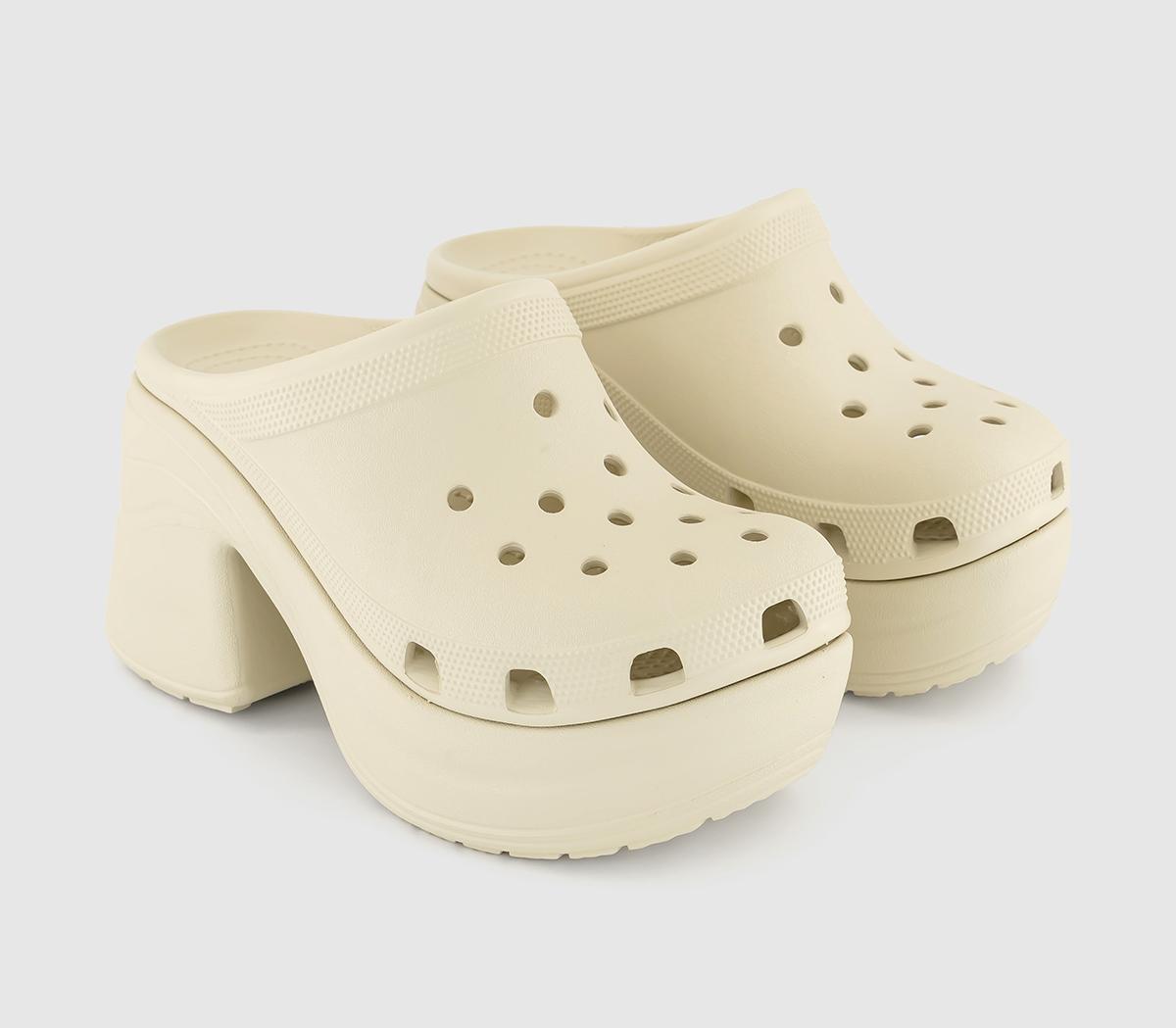 Crocs Classic Siren Clogs Bone - Mid Heels