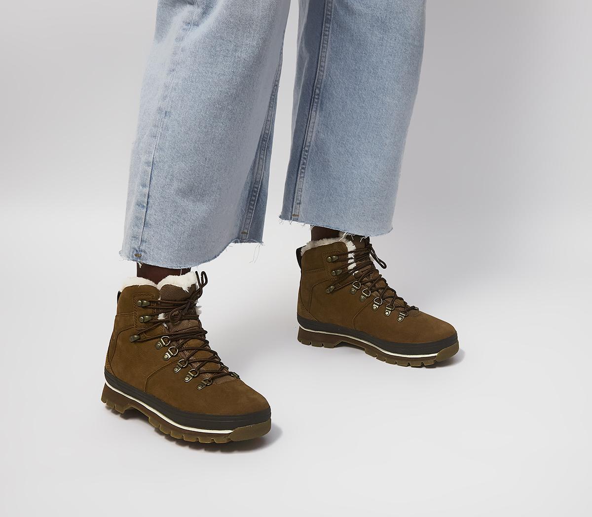 Timberland Euro Hiker Warm Lined Boots Rust - Women's Ankle Boots