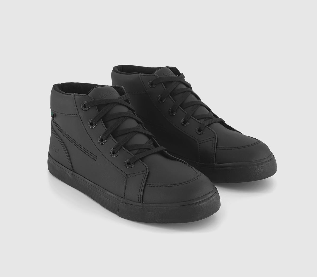 Kickers Tovni High Youth Shoes Black - School Shoes and Accessories