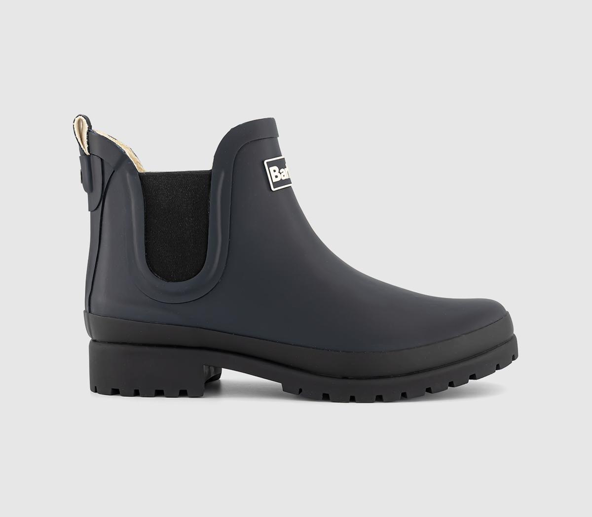 Barbour Aubrey Welly Boots Navy - Women's Ankle Boots