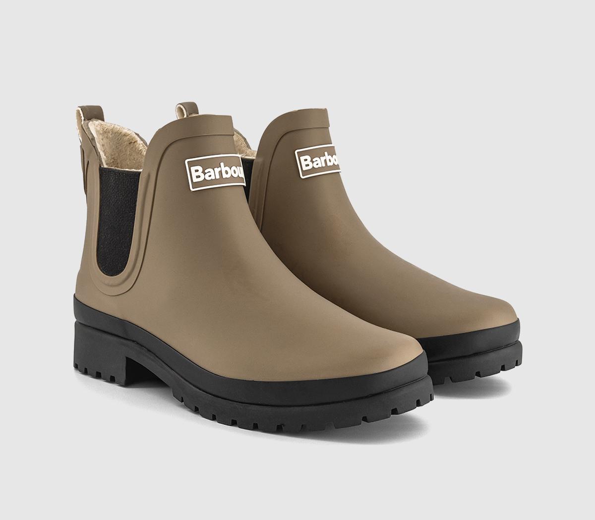 Barbour Aubrey Welly Boots Military Brown - Women's Ankle Boots