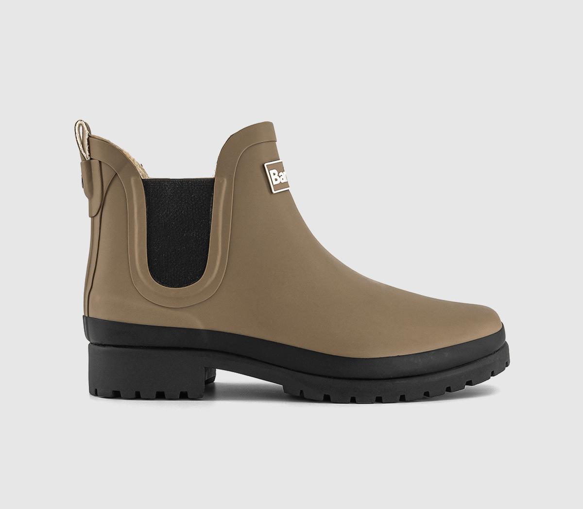 Barbour Aubrey Welly Boots Military Brown - Women's Ankle Boots