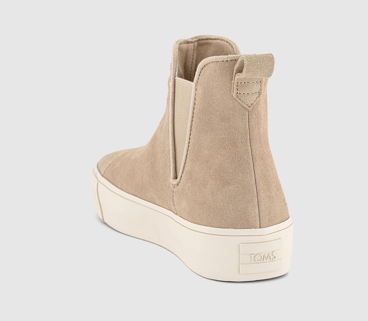 TOMS Fenix Platform Chelsea Boots Oat Suede - Women's Ankle Boots