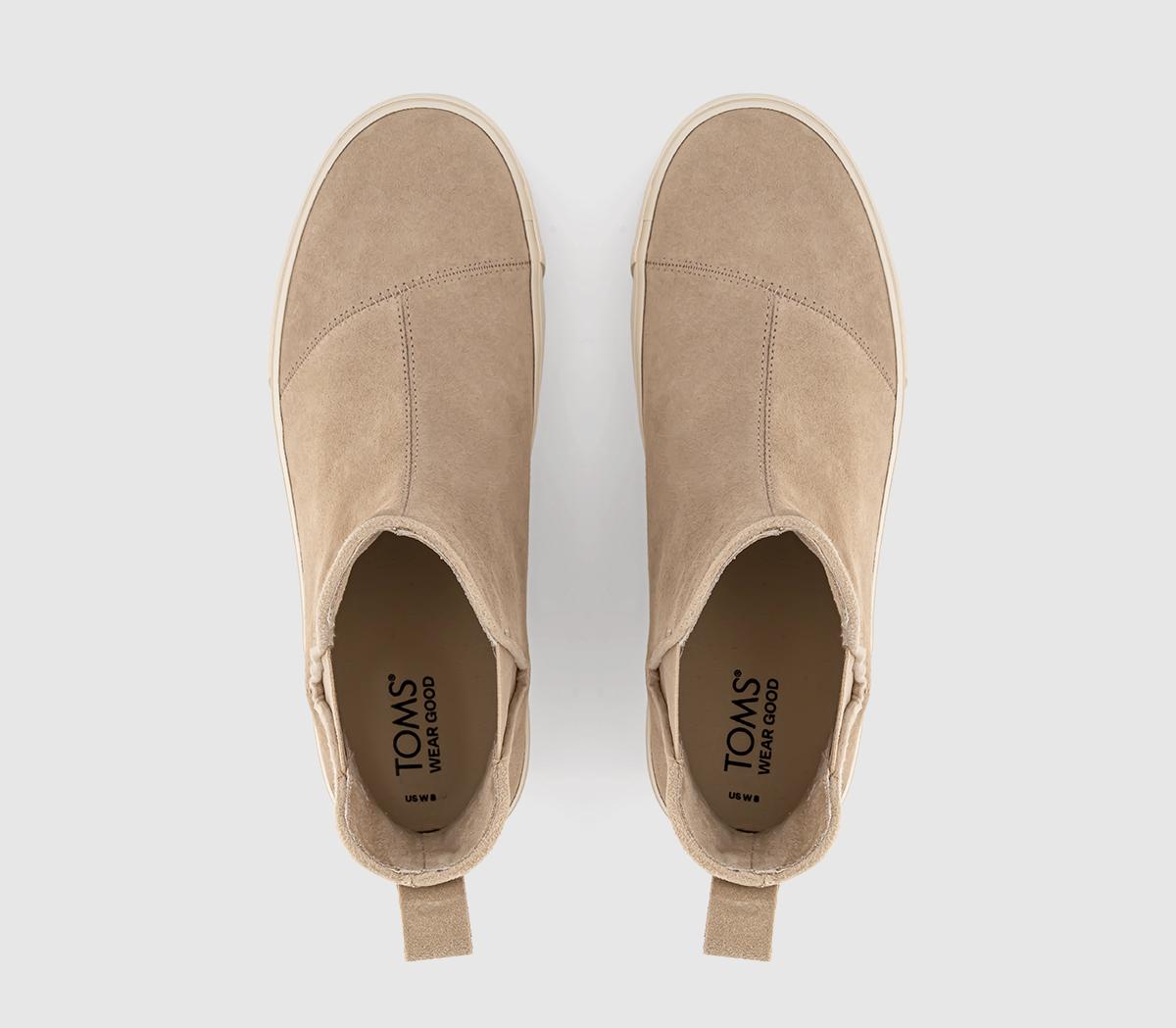 TOMS Fenix Platform Chelsea Boots Oat Suede - Women's Ankle Boots