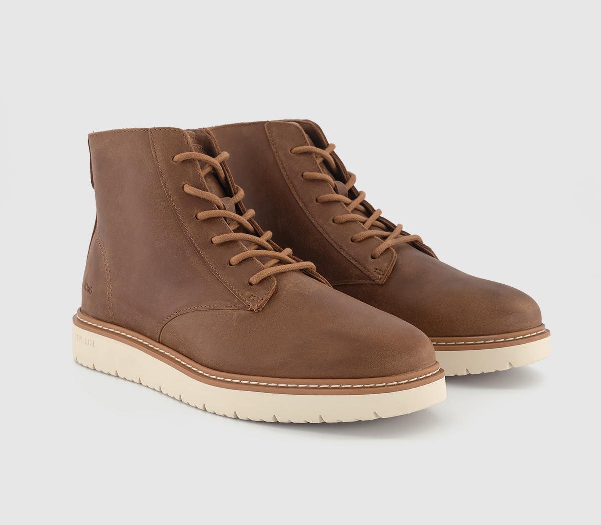 TOMS Navi Trvl Lite Ranger Boots Tan Leather - Men's Casual Shoes