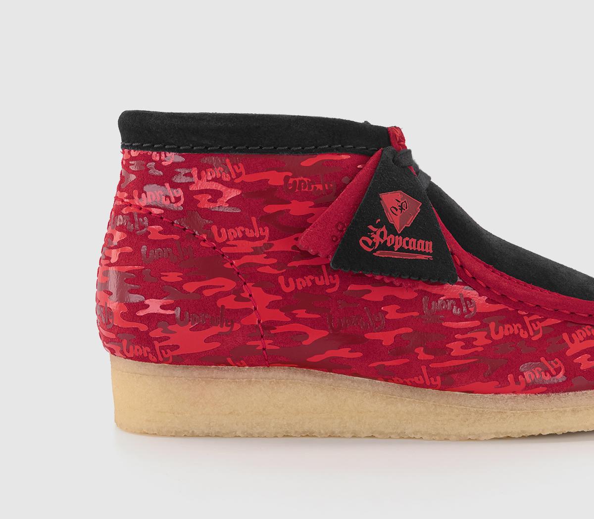 Clarks Originals Popcaan Wallabee Boots Red Camo - Men’s Boots