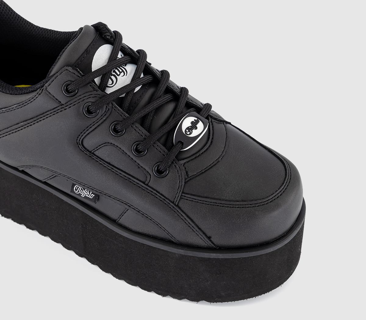 Buffalo 1330-6 Platform Shoes Black - Flat Shoes for Women