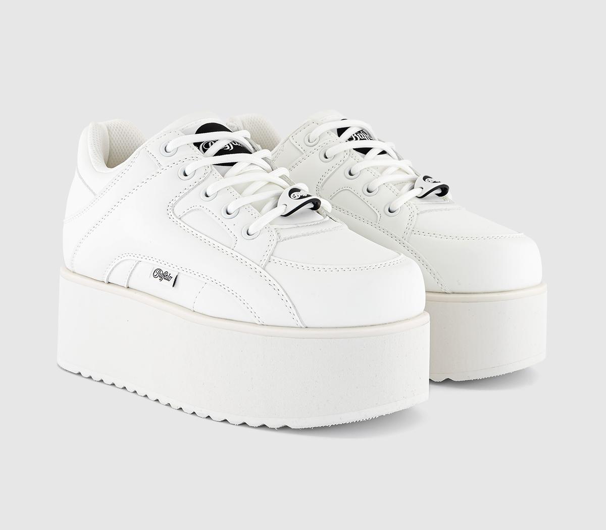 Buffalo 1330-6 Platform Shoes White - Flat Shoes for Women