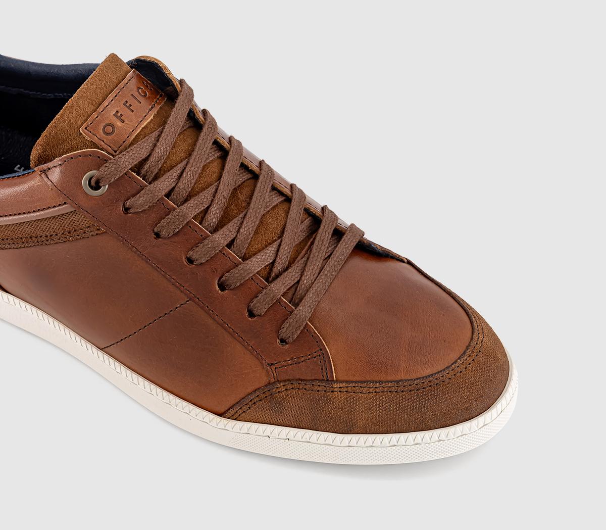 OFFICE Cottesloe Lace Up Trainers Tan Leather - Men's Casual Shoes