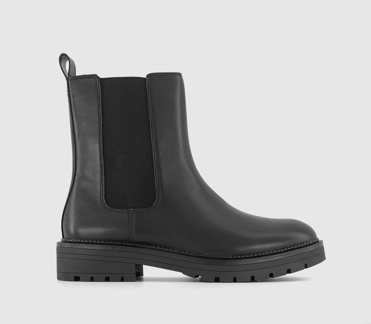 OFFICE Alby Cleated Sole Chelsea Boots DNA Black Leather - Women's ...