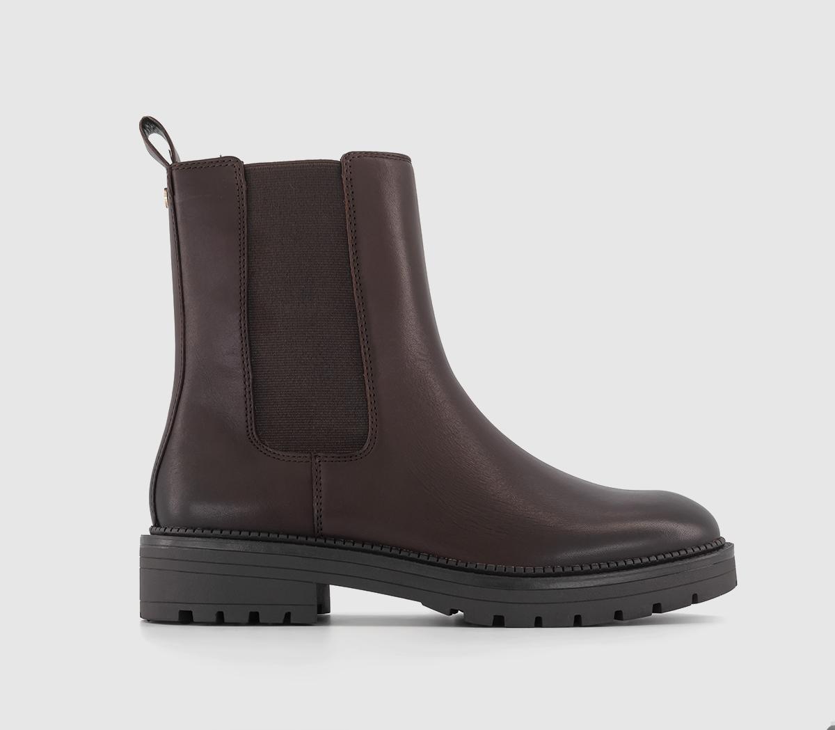 OFFICE Alby Cleated Sole Chelsea Boots DNA Brown Leather - Women's ...