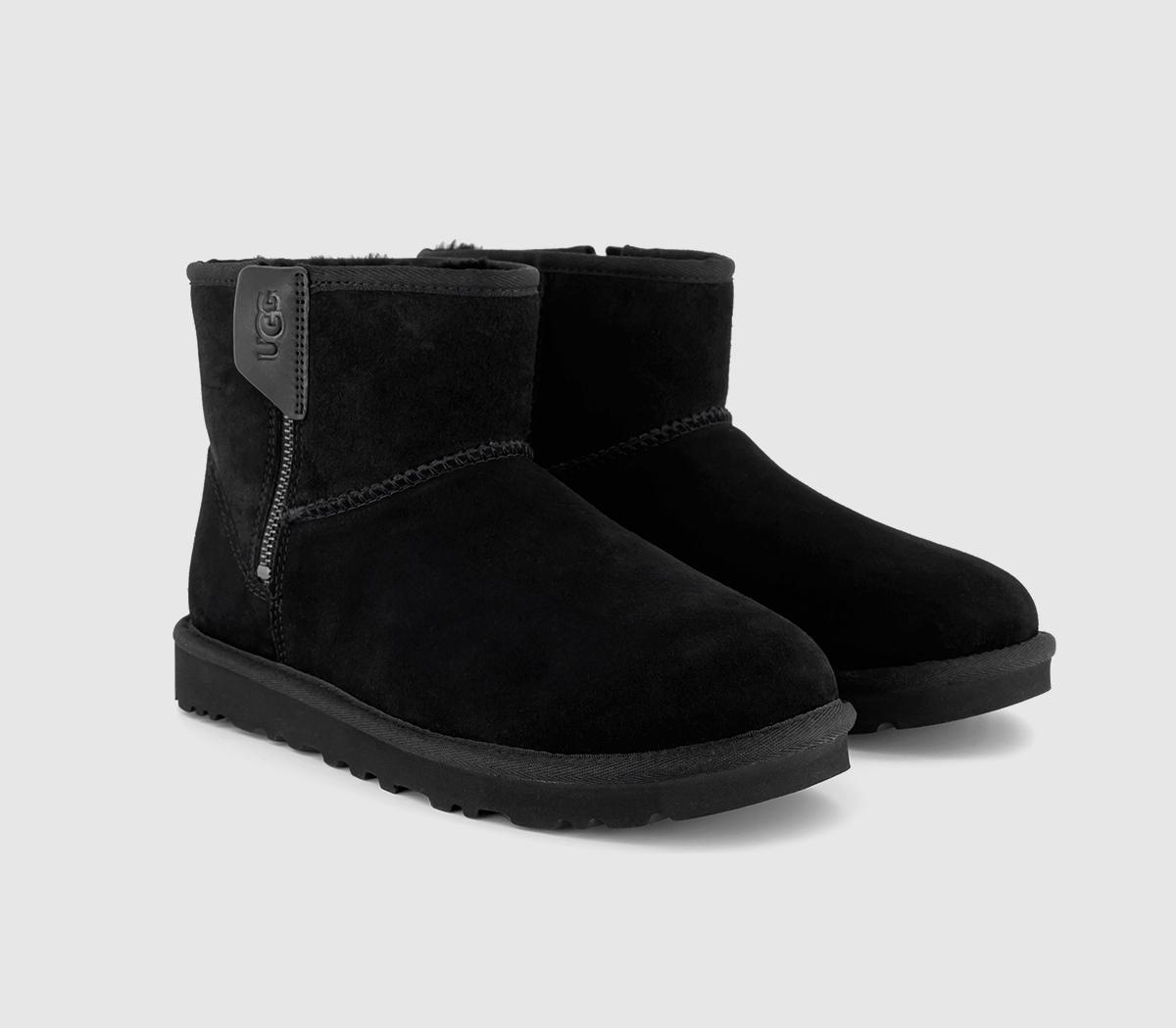 UGG Classic Mini Bailey Zip Boots Black - UGG Mini Boots