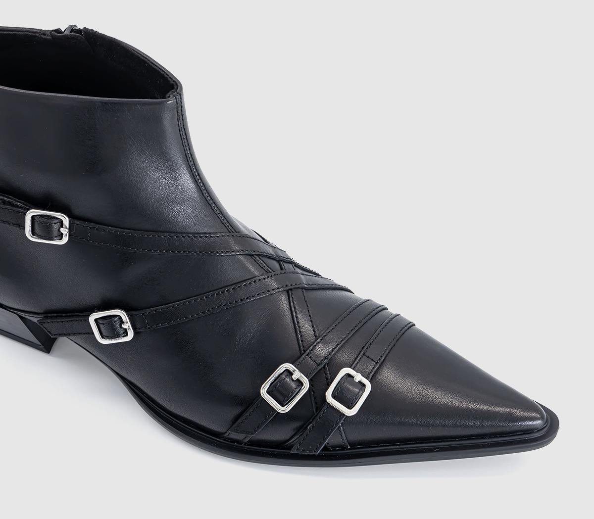 Vagabond Shoemakers Cassie Buckle Ankle Boots Black - Women's Ankle Boots