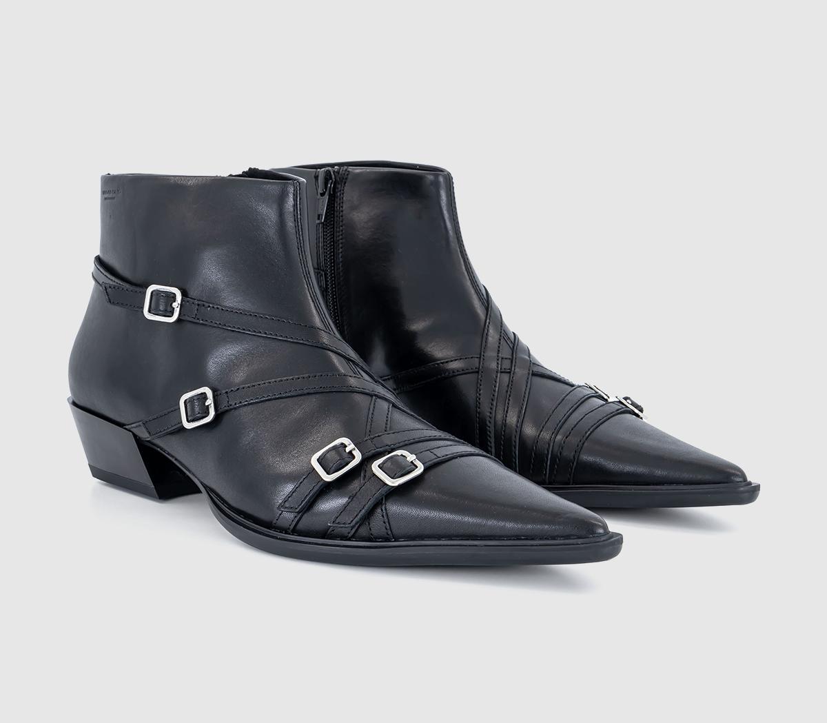 Vagabond Shoemakers Cassie Buckle Ankle Boots Black - Women's Ankle Boots