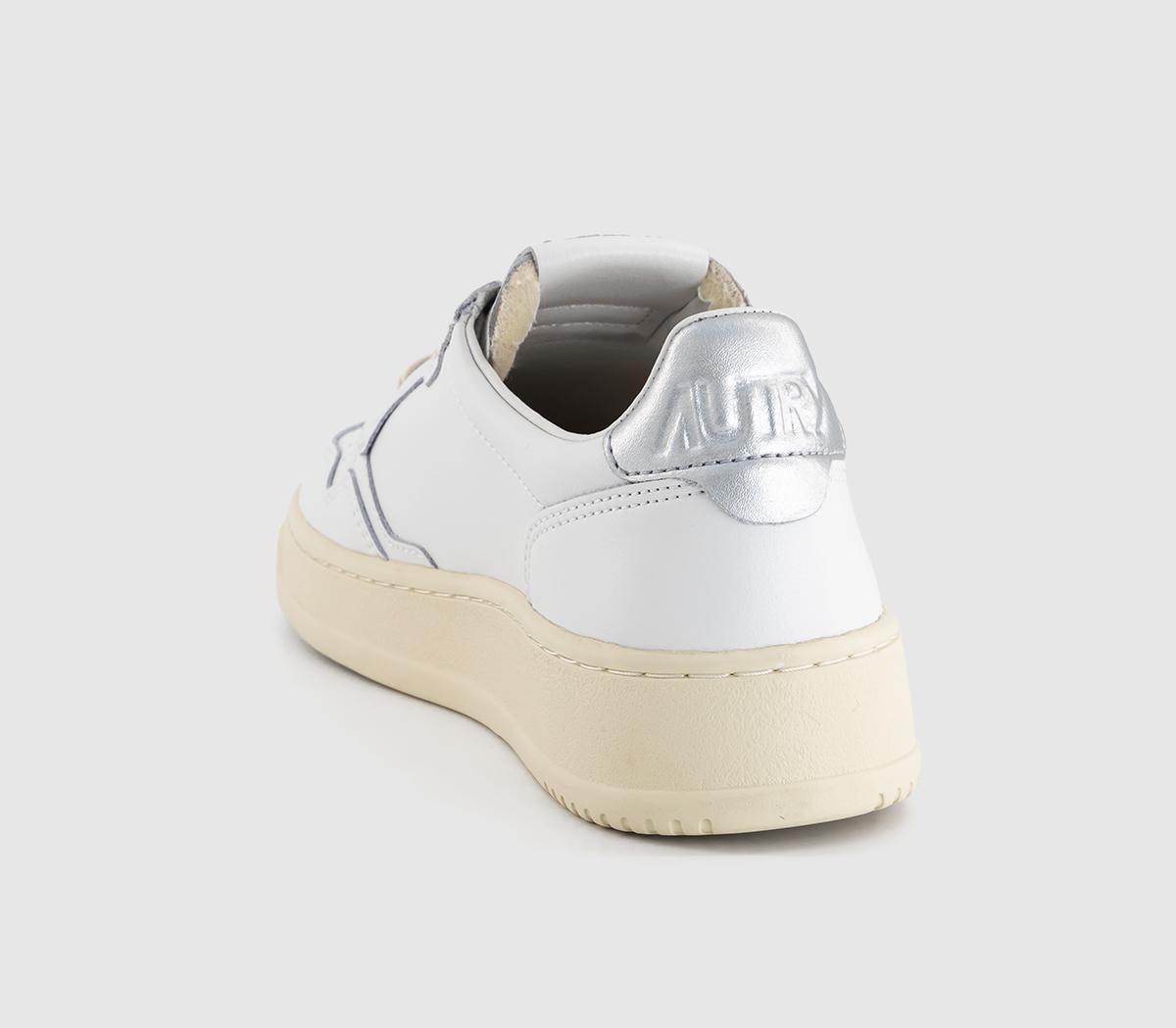 AUTRY Medalist Low Trainers Leather White Silver F - Women's | King's Cross