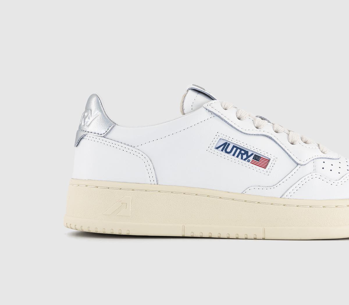 AUTRY Medalist Low Trainers Leather White Silver F - Women's | King's Cross