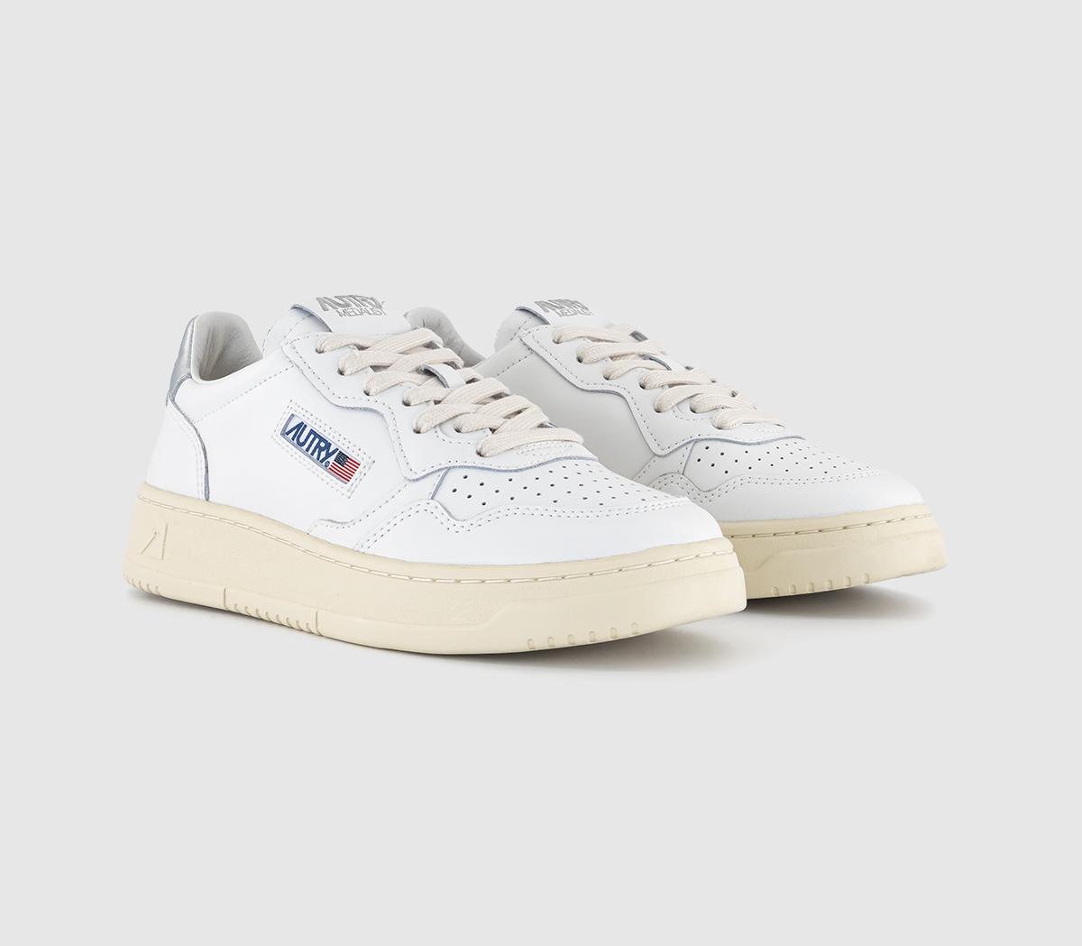 AUTRY Medalist Low Trainers Leather White Silver F - Women's | King's Cross