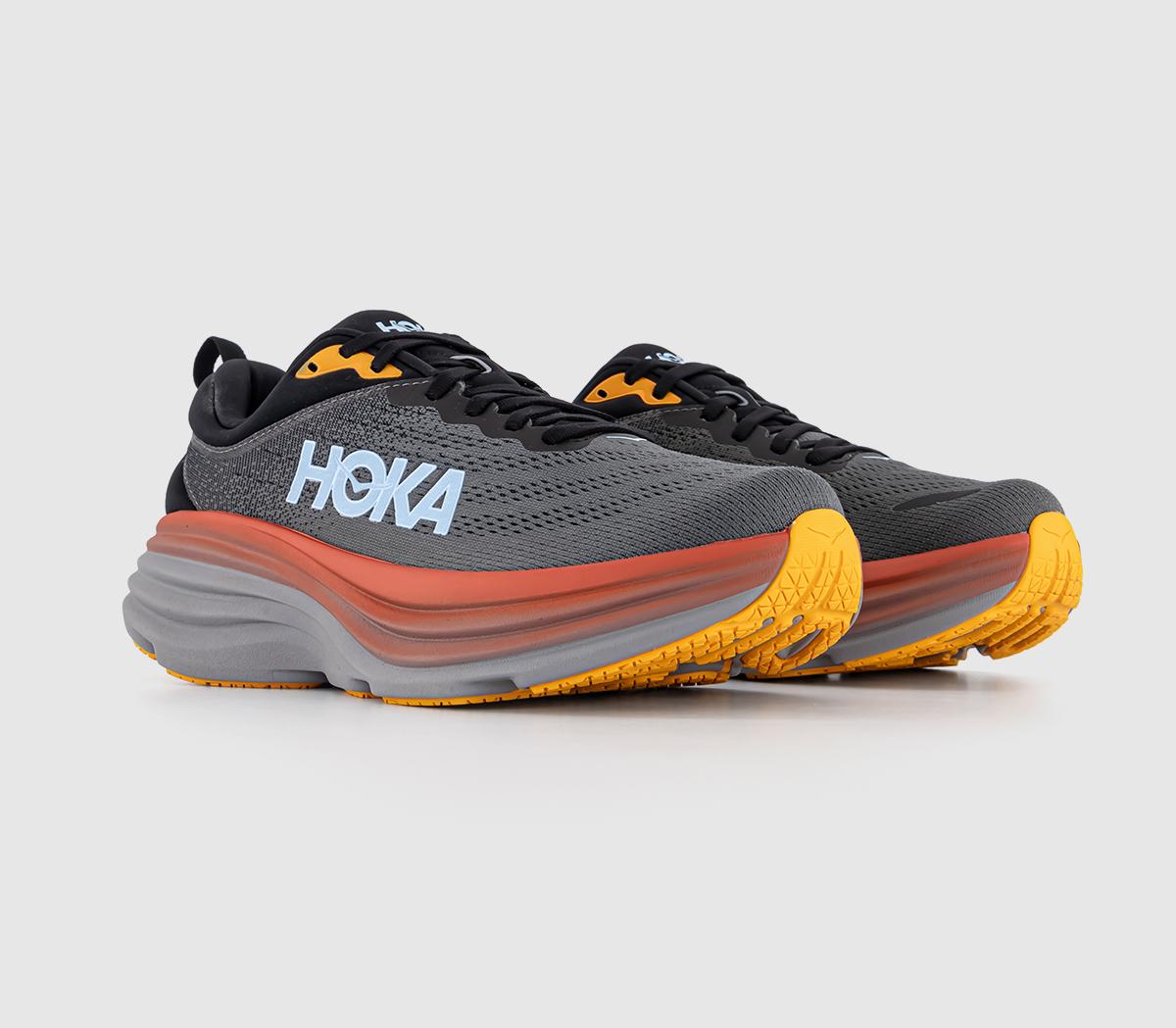 HOKA Bondi 8 Trainers Anthracite Castlerock - Men's Trainers