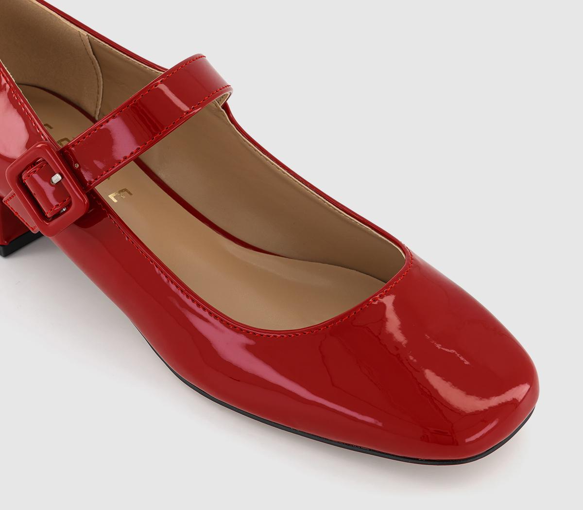 OFFICE Fujio Patent Mary Janes Red Patent - Flat Shoes for Women