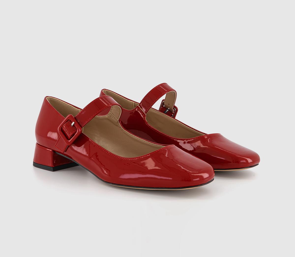 OFFICE Fujio Patent Mary Janes Red Patent - Flat Shoes for Women