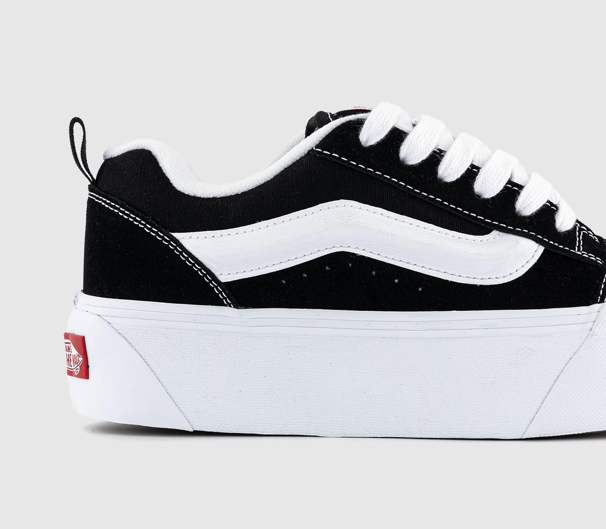 Vans Knu Skool Stack Platform Trainers Black True White - Women's Platform Trainers